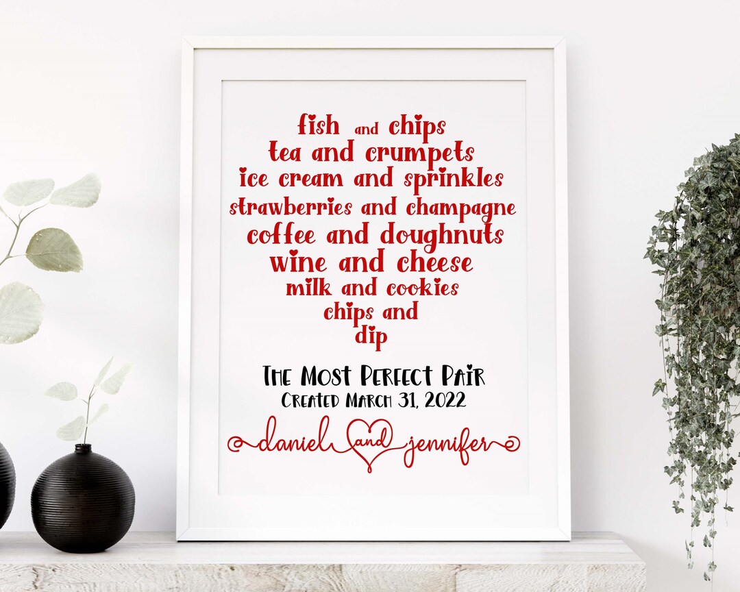 Personalized the Perfect Pair With Couple's Names Printable Art - Etsy