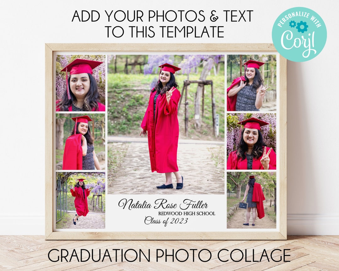 Photo Collage Editable Corjl Template, DIY GRADUATION , Collage Layout ...