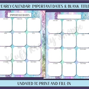 Blank Calendar Bundle: Printable Calendar, Planner, Schedule Pages ...