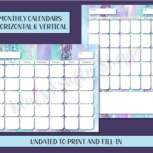 Blank Calendar Bundle: Printable Calendar, Planner, Schedule Pages ...