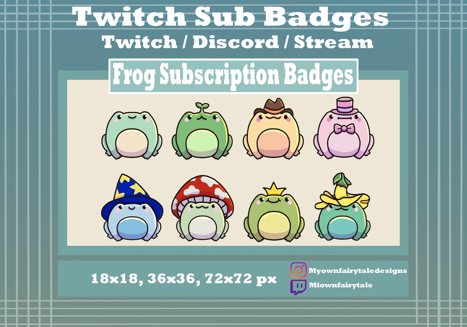 Frog Twitch Sub Badges / Frog Emotes / Frog Icons - Discord - Twitch ...