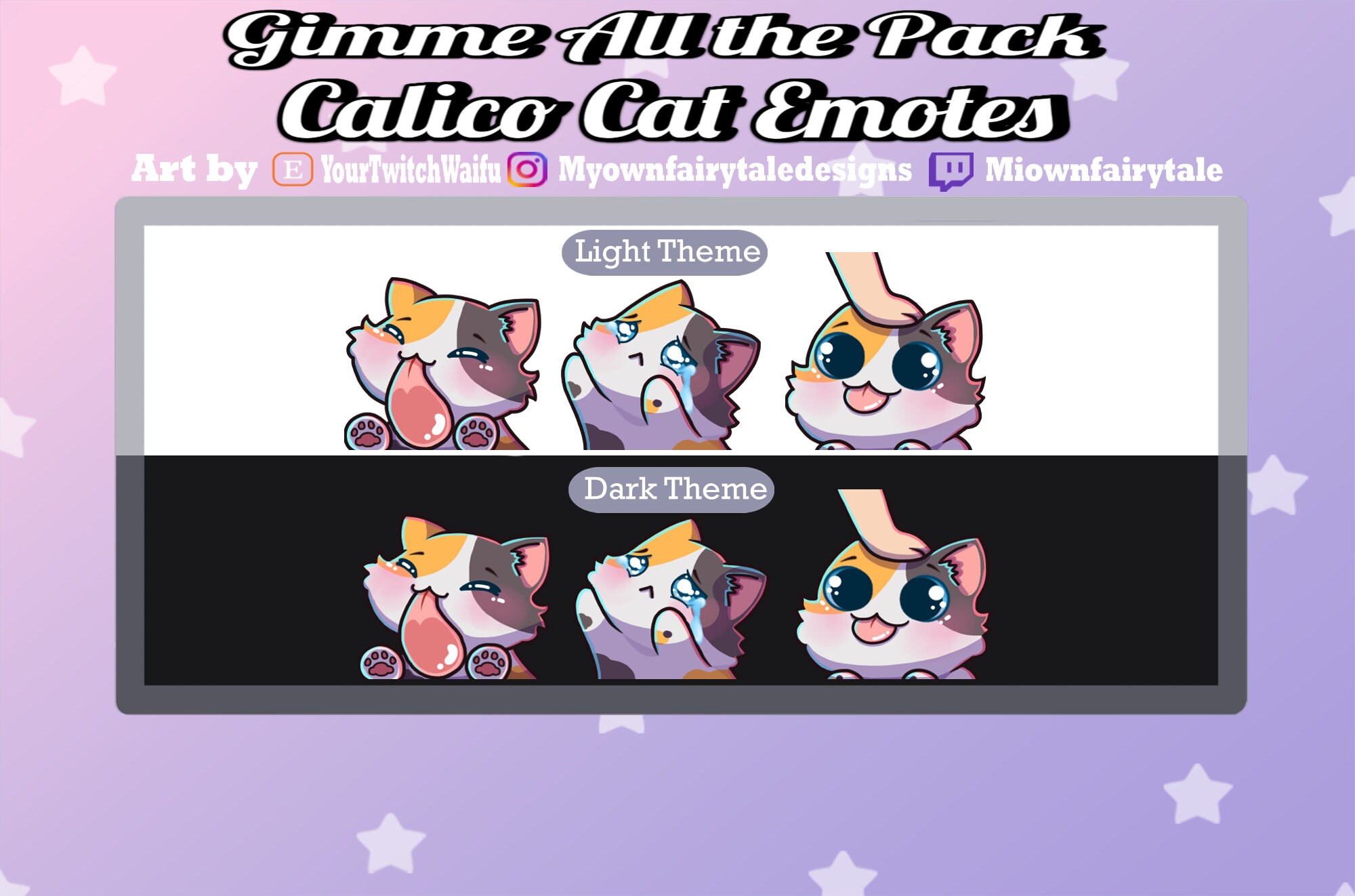 Calico Cat Emotes - Gimme All the - Twitch - Discord - Youtube - Kawaii ...