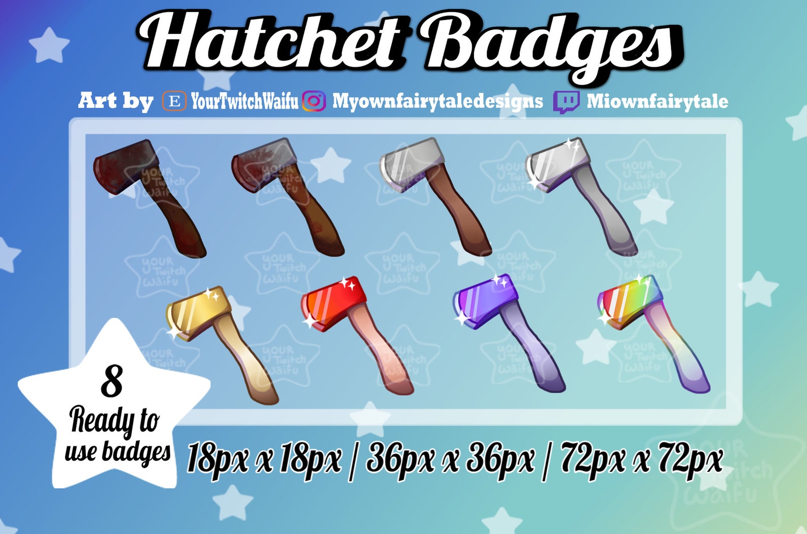 Hatchet Sub Badges - Subscription Badges - Twitch - Discord - Youtube ...