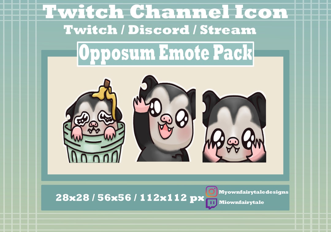 Opposum / Possum Twitch Emote Pack - 3 Pack - Chibi / Cute - Etsy