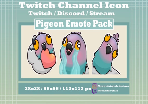 Pigeon Twitch Emote Pack 3 Pack Chibi / Cute Bird Emote | Etsy