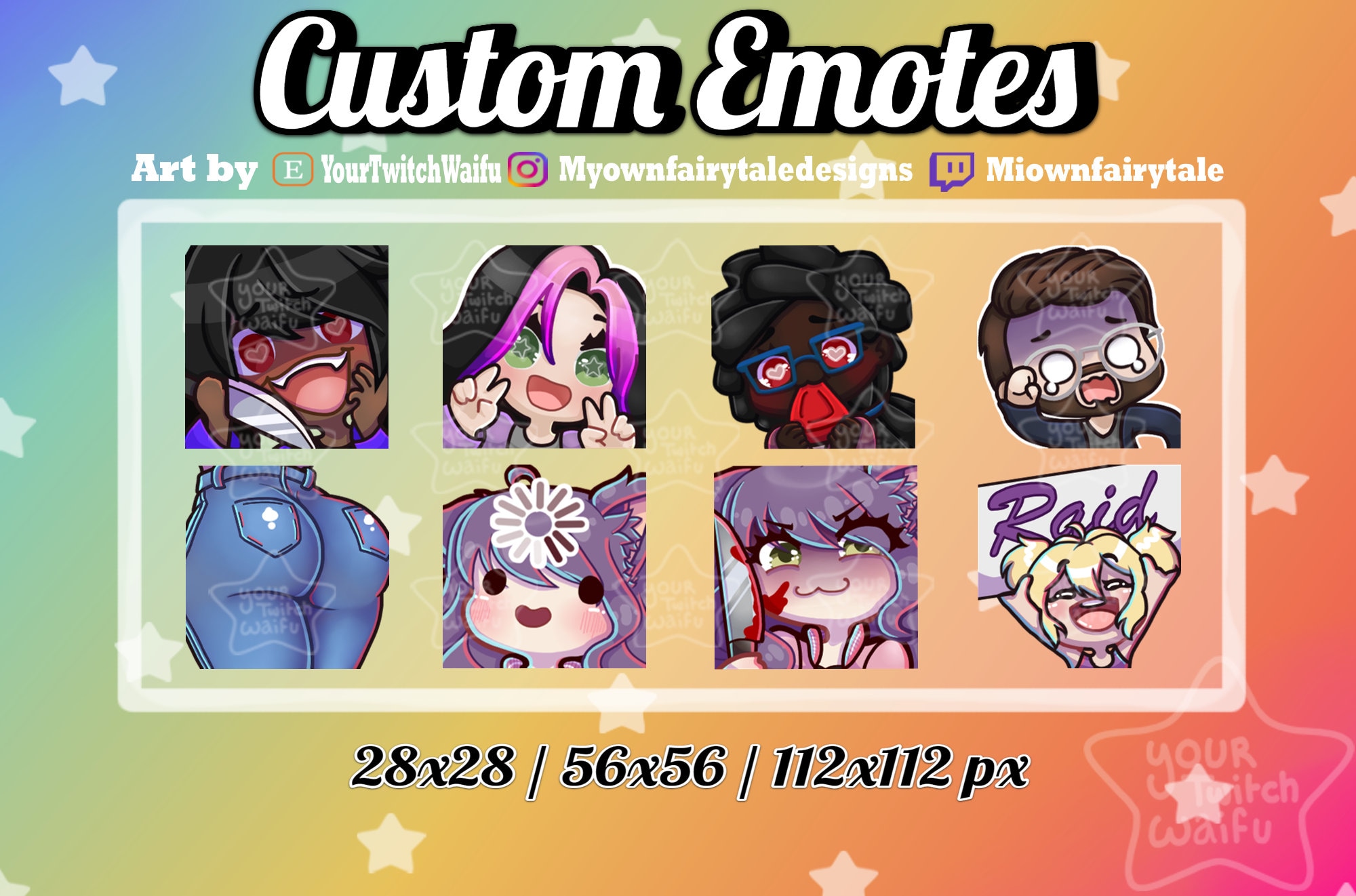 Custom Emote Commissions Chibi Cute Kawaii Twitch Discord Youtube - Etsy