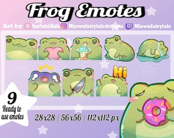 Cute Chibi Frog Twitch , Discord ,youtube Emotes - Etsy