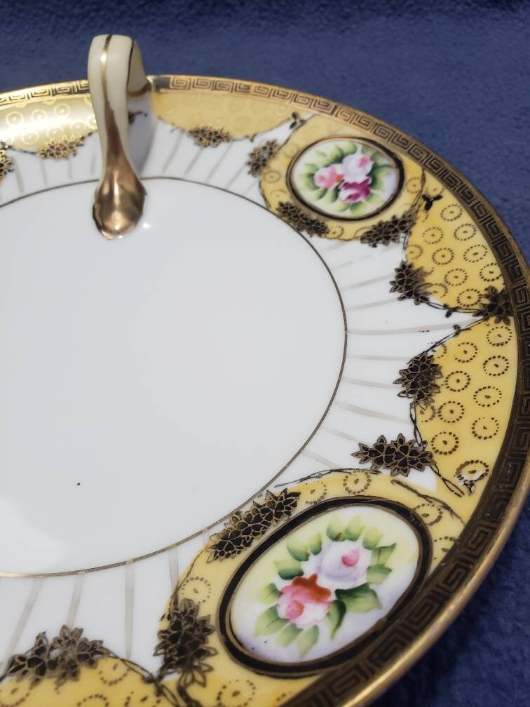 Noritake Hand Painted Made in Japan Letter M Nappy Handle Dish - Etsy