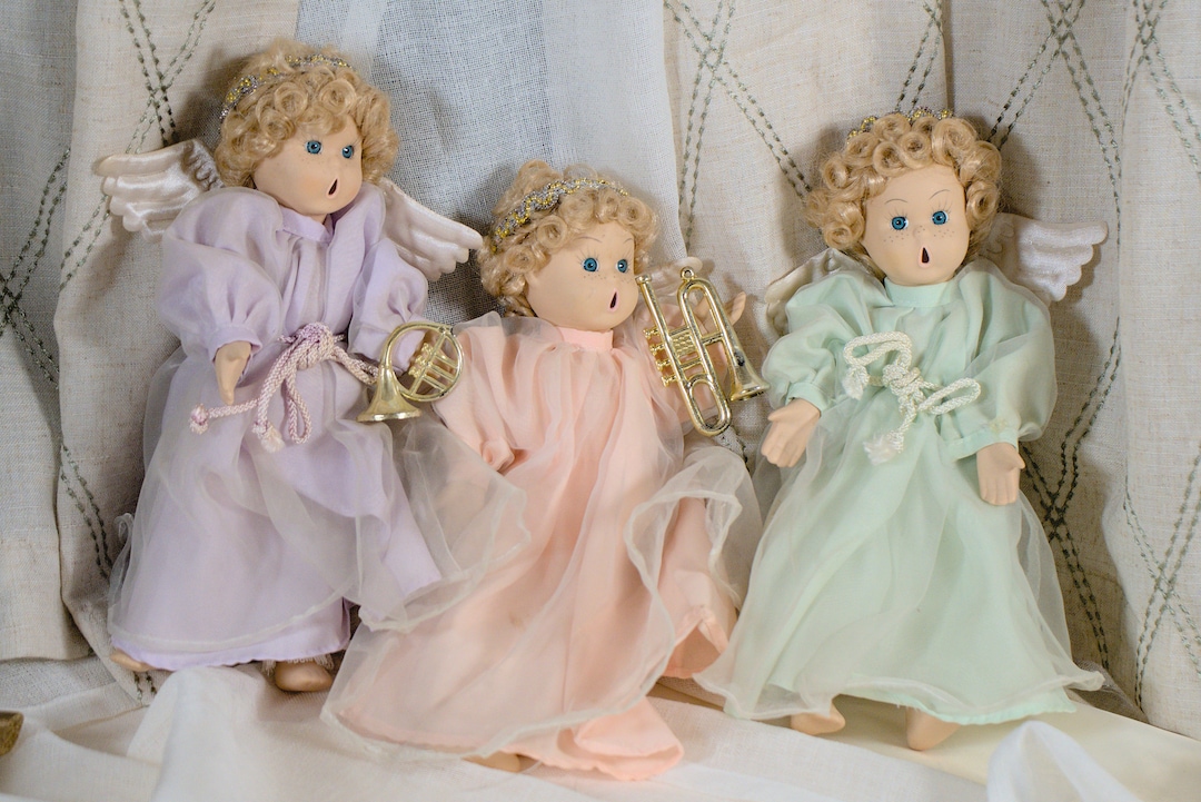 Three Singing Angel Figurines - Etsy