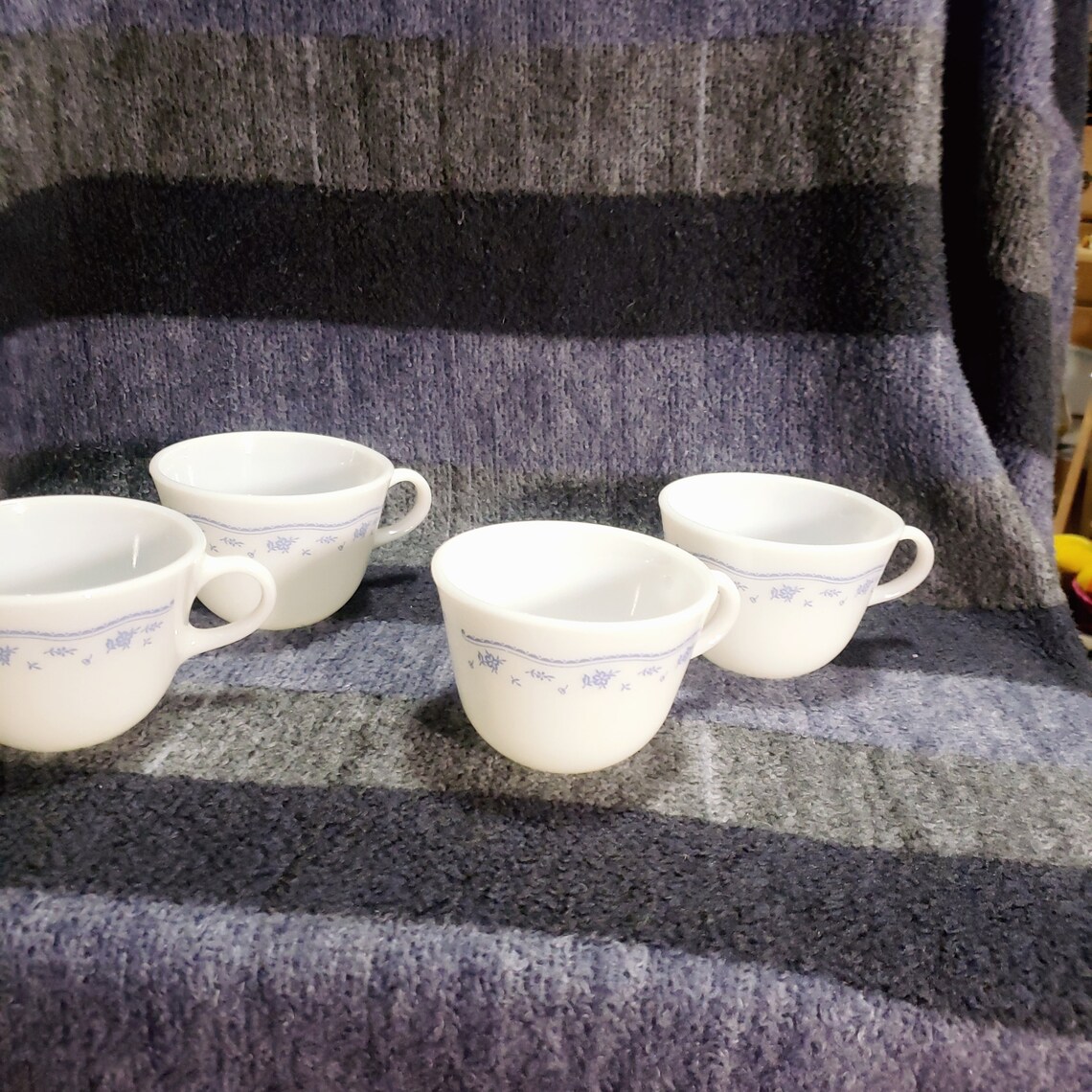 Vintage Pyrex Milk Glass by Corning Mugs Coffee Cups Set of 4 Usa in ...