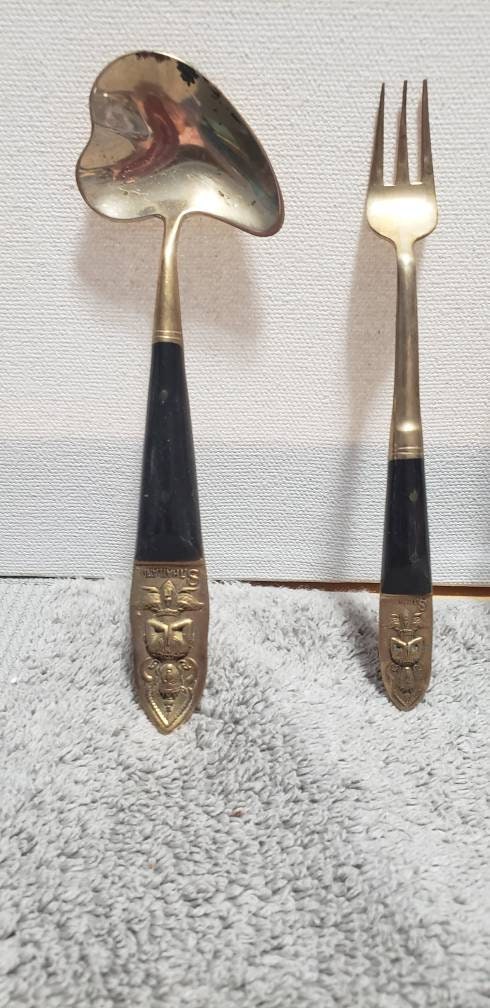 Vintage Siam Brass Serving Utensils, Asian Decor, Home Decor, Home ...
