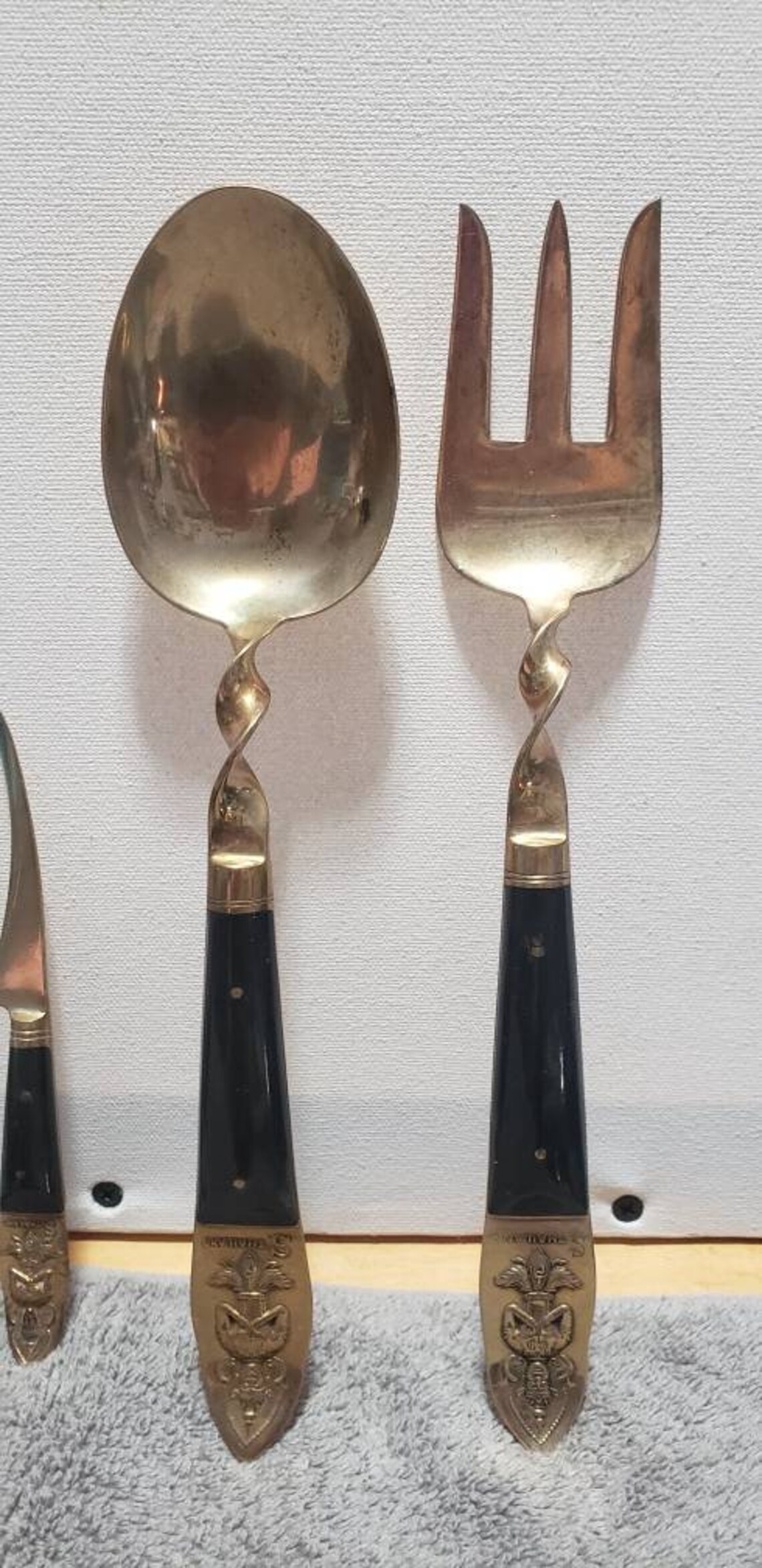 Vintage Siam Brass Serving Utensils, Asian Decor, Home Decor, Home ...