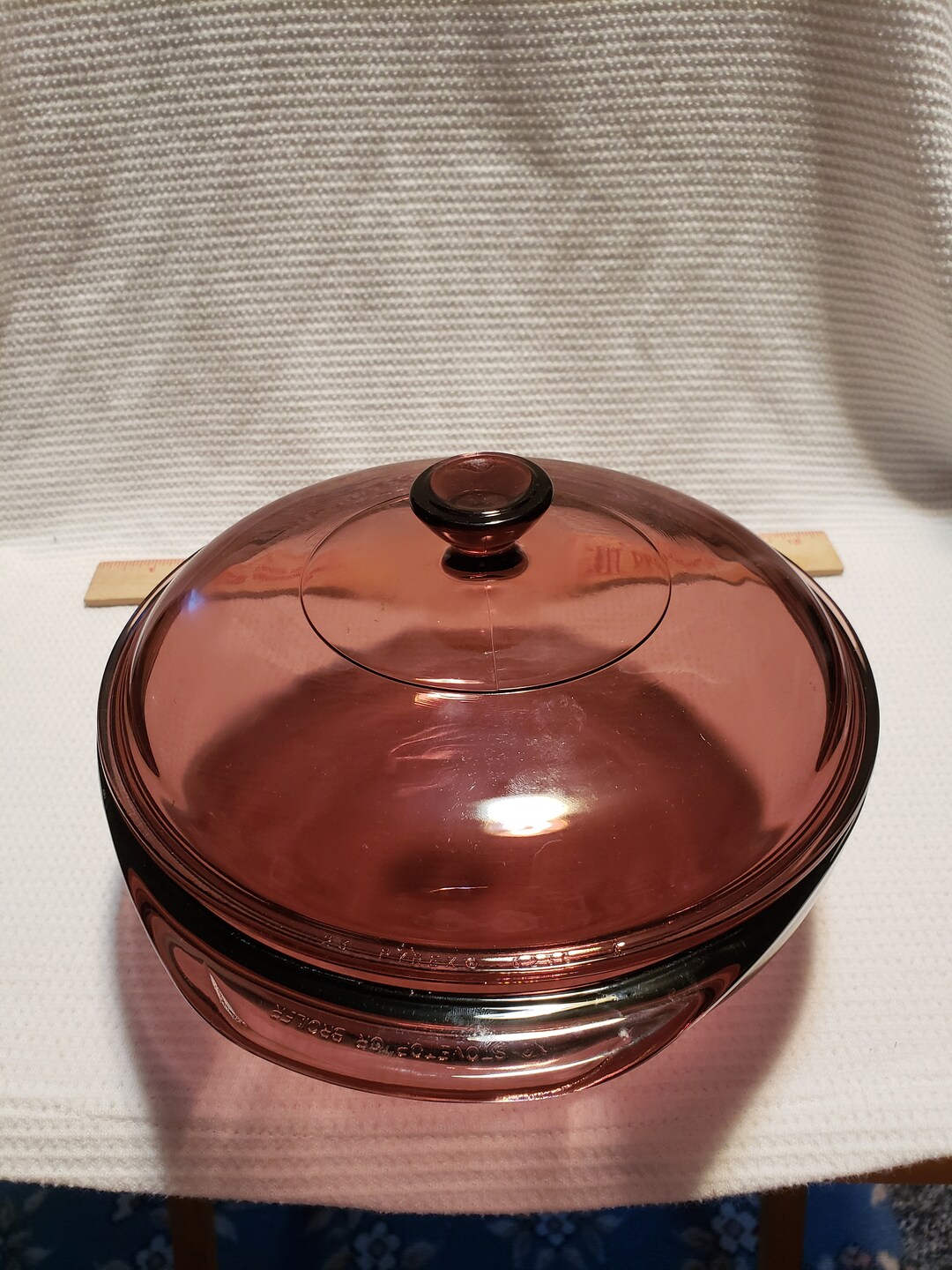 Vintage Corning Vision Ware 023 Cranberry With Lid and Handles 1.5 Qt ...