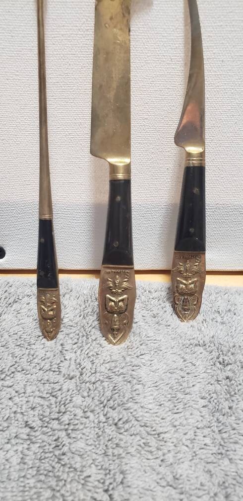 Vintage Siam Brass Serving Utensils, Asian Decor, Home Decor, Home ...