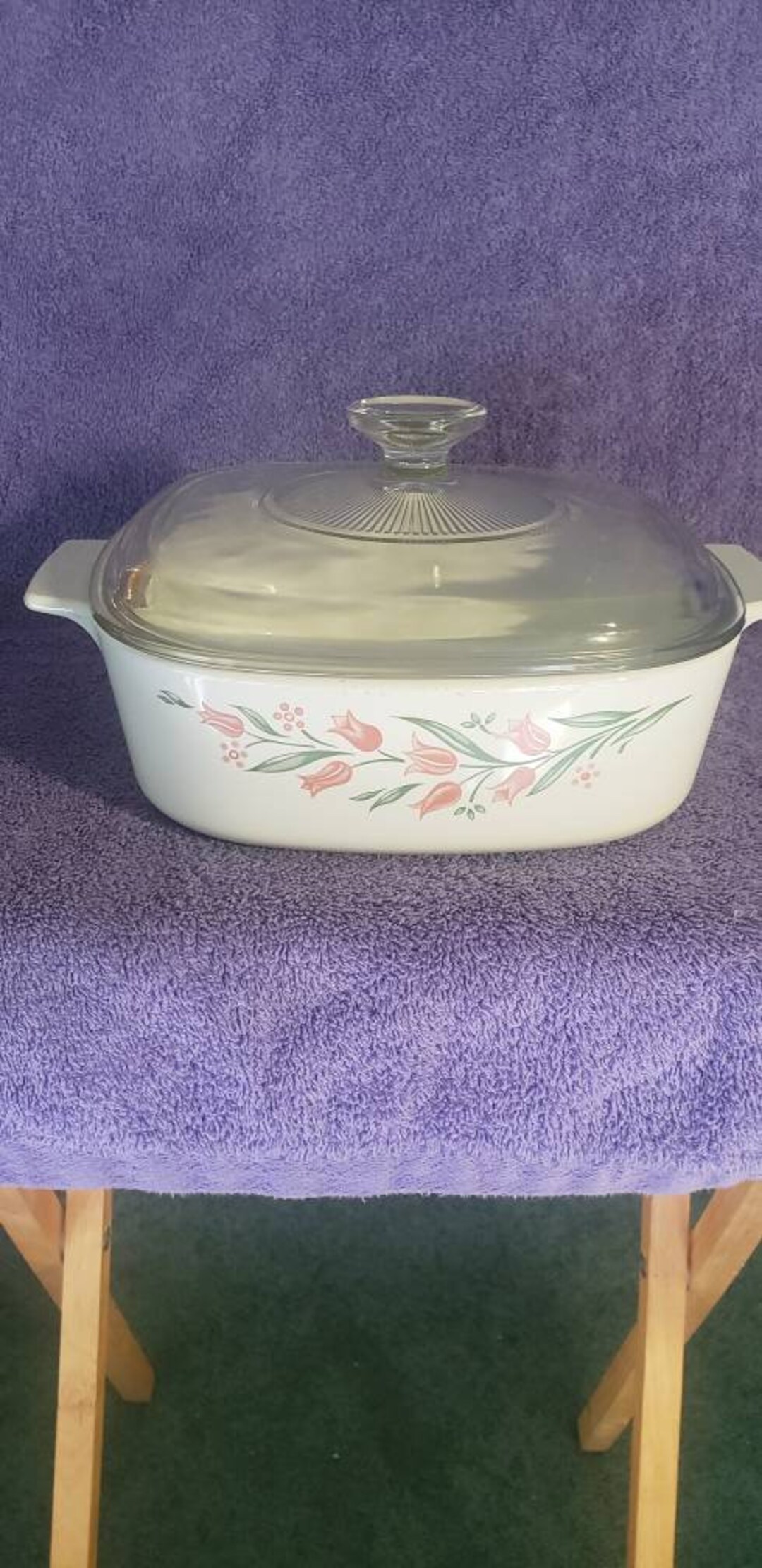 Vintage Corning Ware Rosemarie Pink Tulip Pattern Casserole Dish With Lid. - Etsy