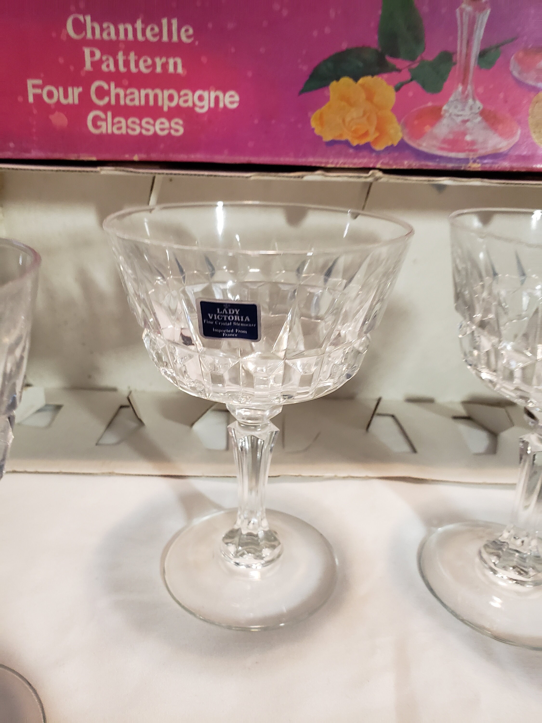 Lady Victoria Fine Crystal Champagne Glasses Imported From France Set ...
