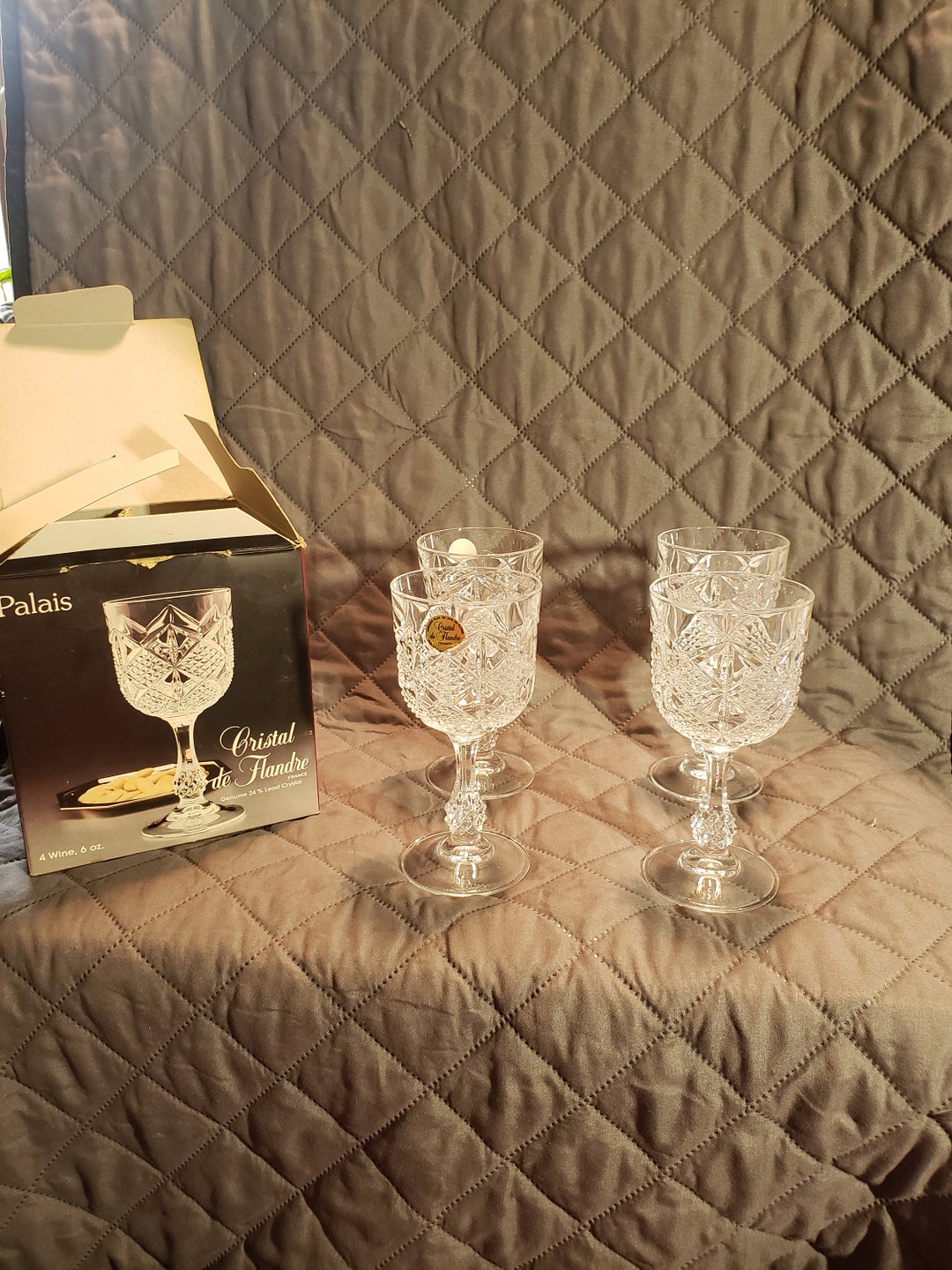 Vintage Palais Cristal De Flanders Genuine 24% Lead Crystal Wine ...