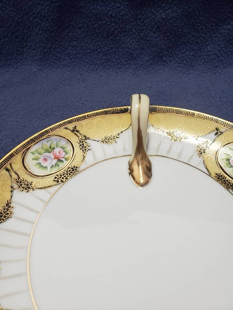 Noritake Hand Painted Made in Japan Letter M Nappy Handle Dish - Etsy