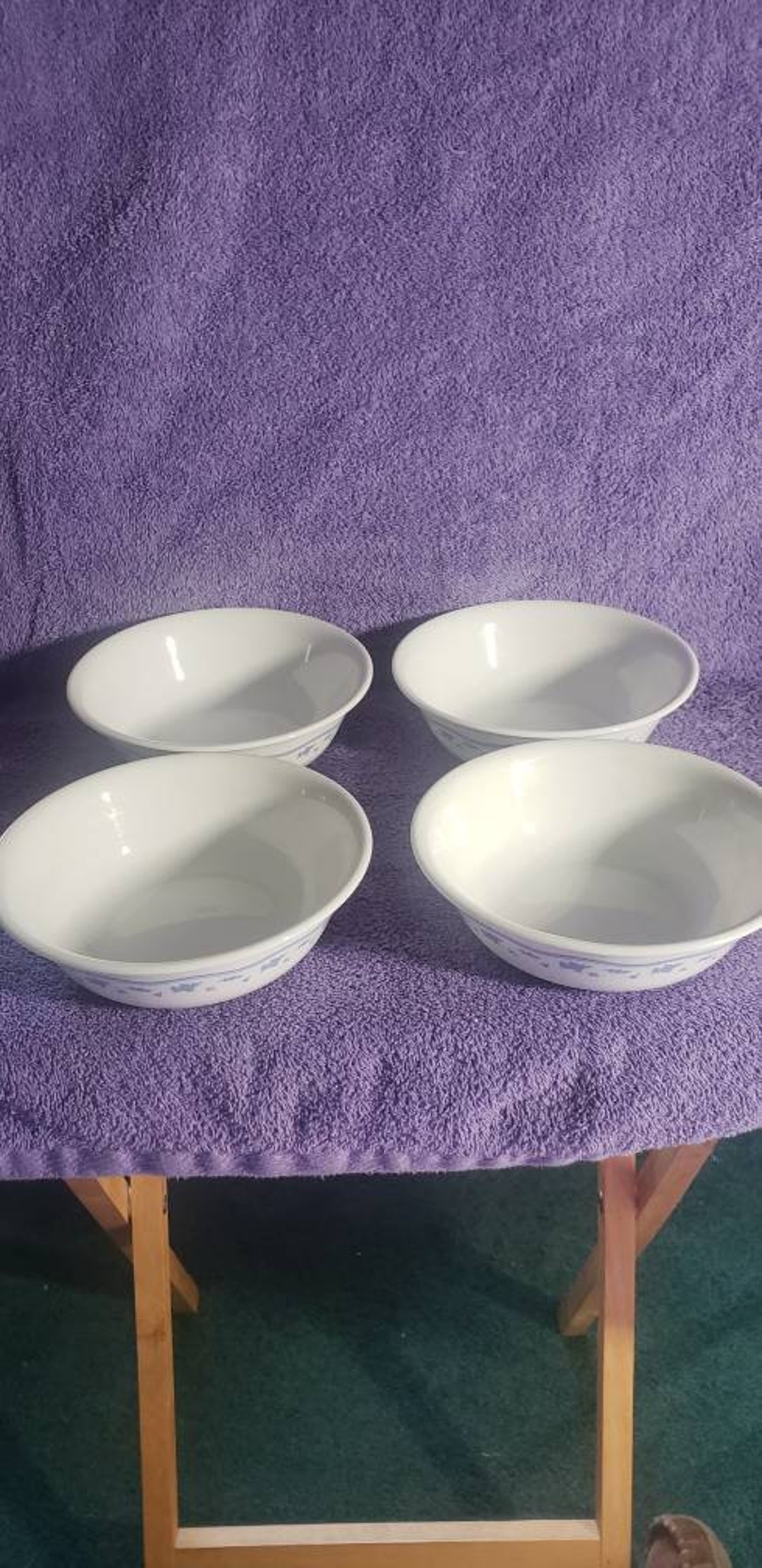 Corelle by Corning Morning Blue Dinnerware Set of 4 Bowls Good ...