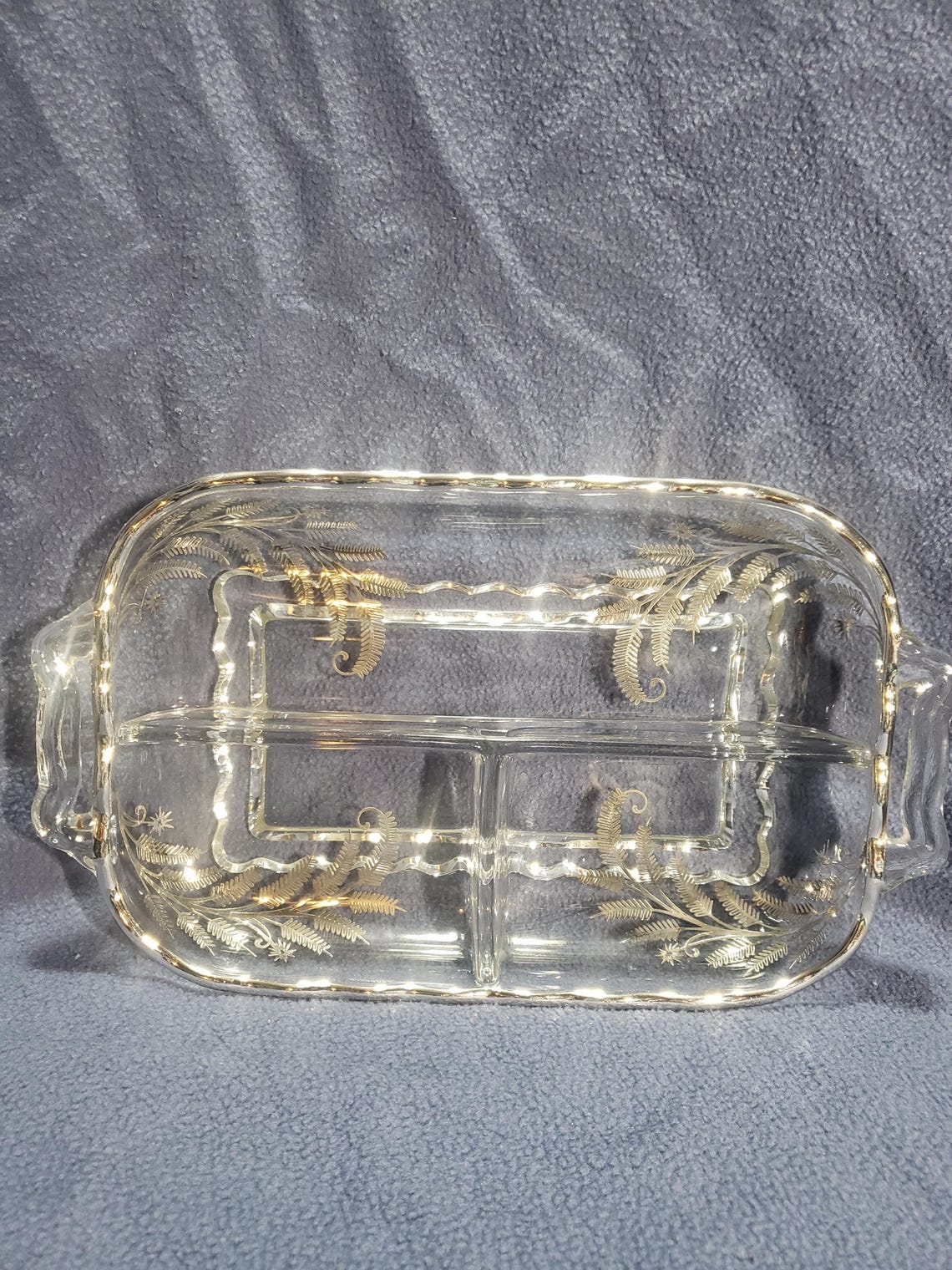 Vintage 3 Part Relish Dish Crystal Princess With Silver Overlay 11.75W ...