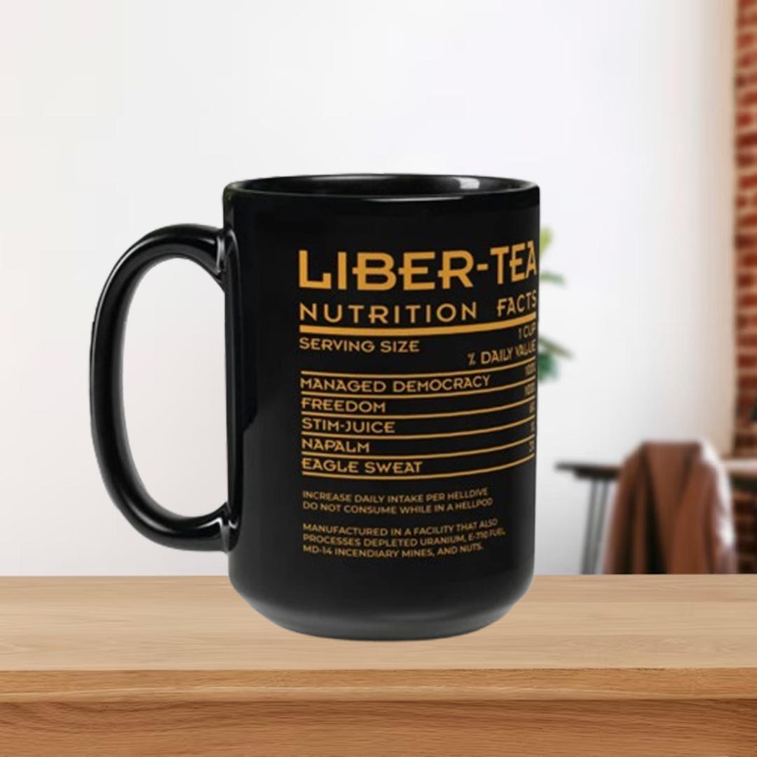 Liber-tea Mug, Morning Cup of Liber-tea, Taste Democracy, Black Mug ...