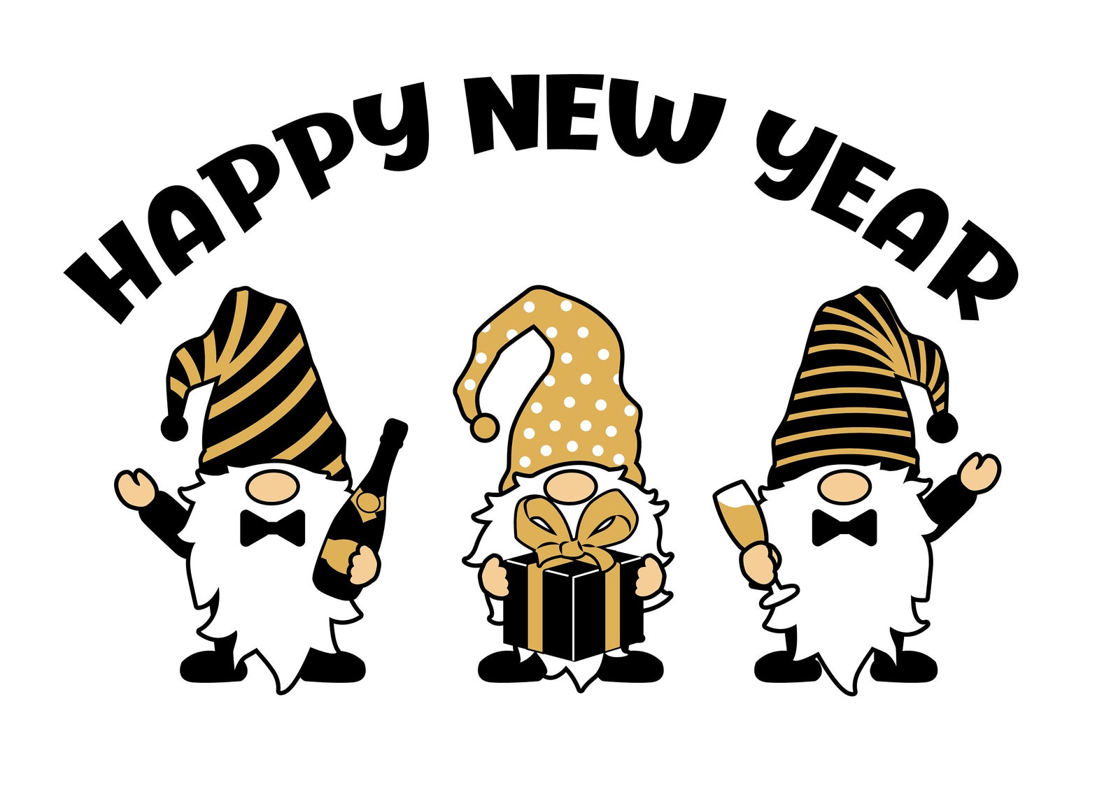 Happy New Year Gnomes Svg Png Jpg Ai Eps Dxf - Etsy