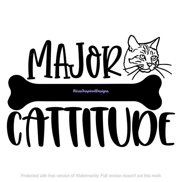 Major Cattitude Svg - Etsy