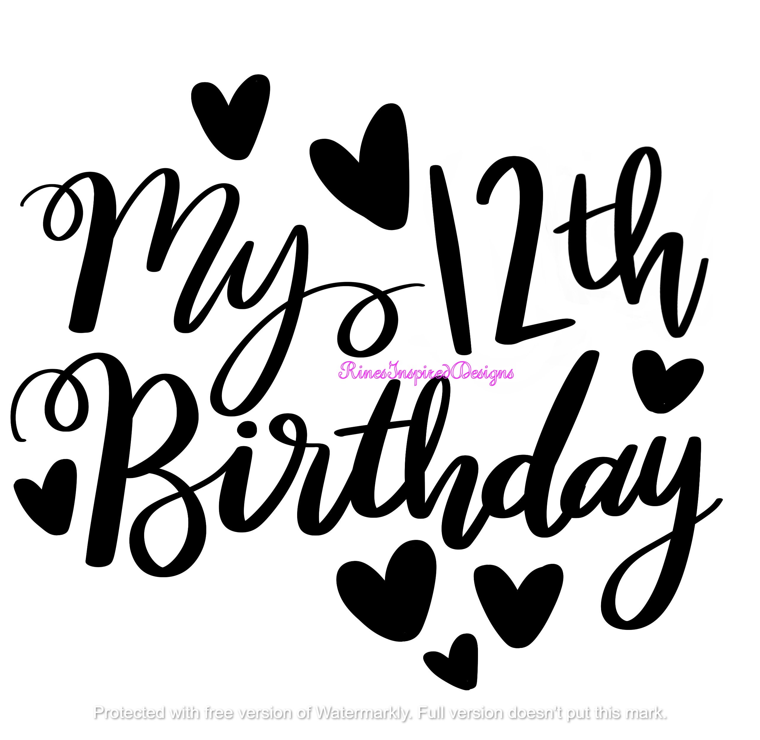 My 12th Birthday Svg Png Pdf Eps Dxf Ai Jpg - Etsy Canada