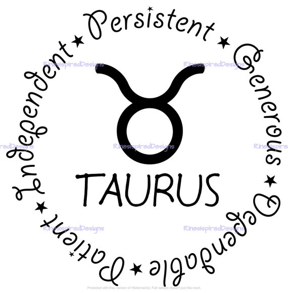 Taurus Zodiac Sign Circle Words Encouragement Svg Png Pdf | Etsy