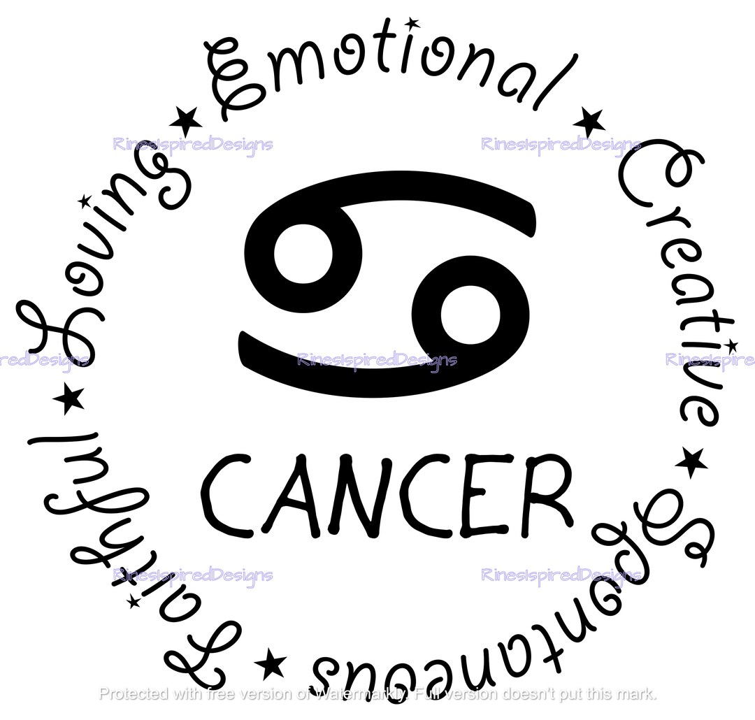 Cancer Zodiac Sign Words of Encouragement Circle Svg, Png, Jpg, Pdf ...