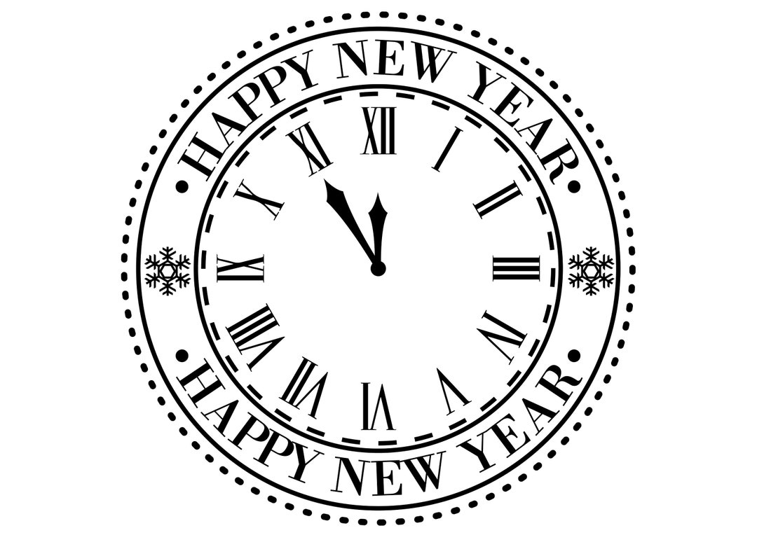 Feliz Reloj de Año Nuevo svg png jpg ai eps dxf - Etsy España