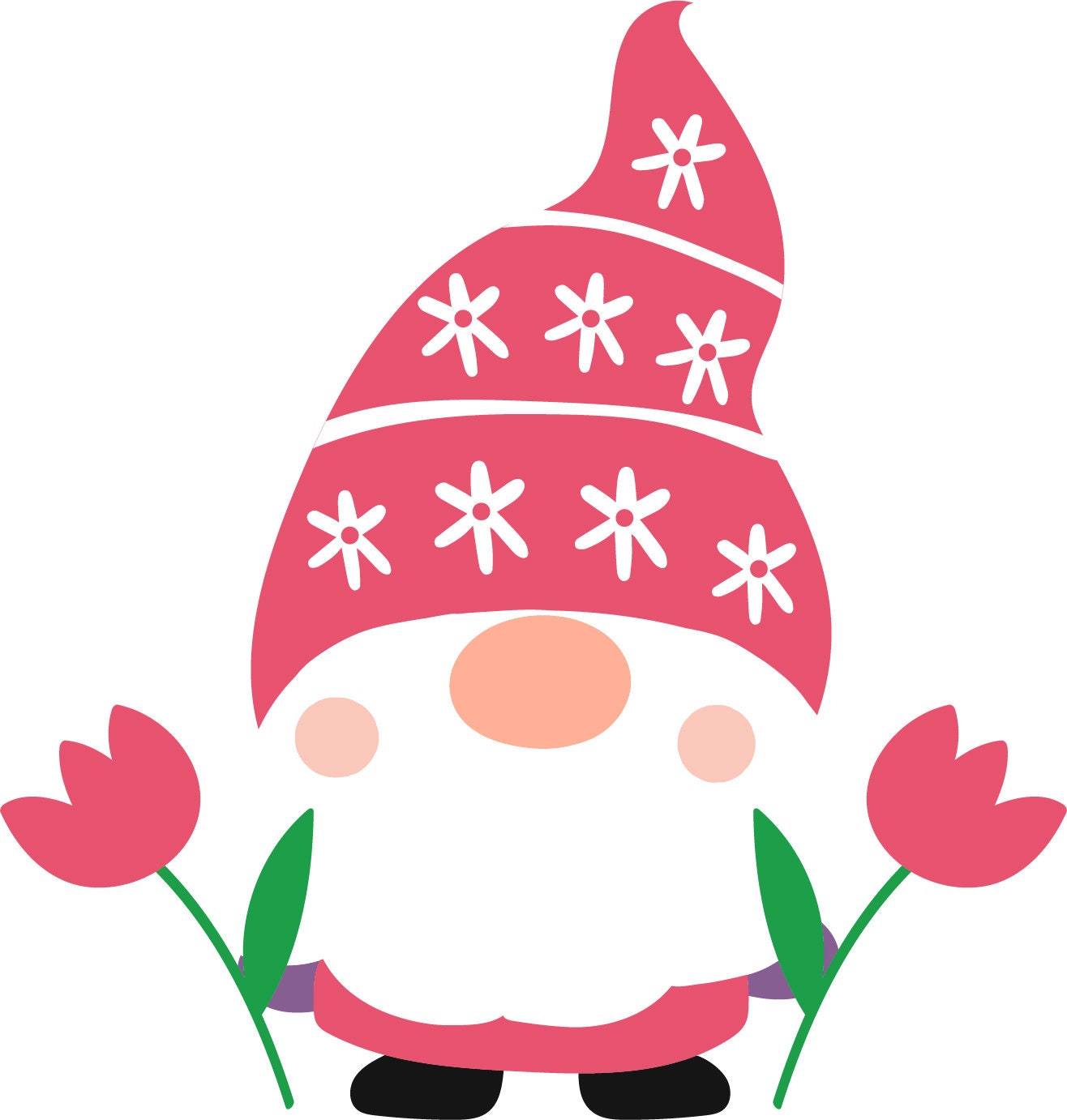 Spring Gnome Pink Svg, Png, Jpg, Pdf, Eps, Dxf - Etsy