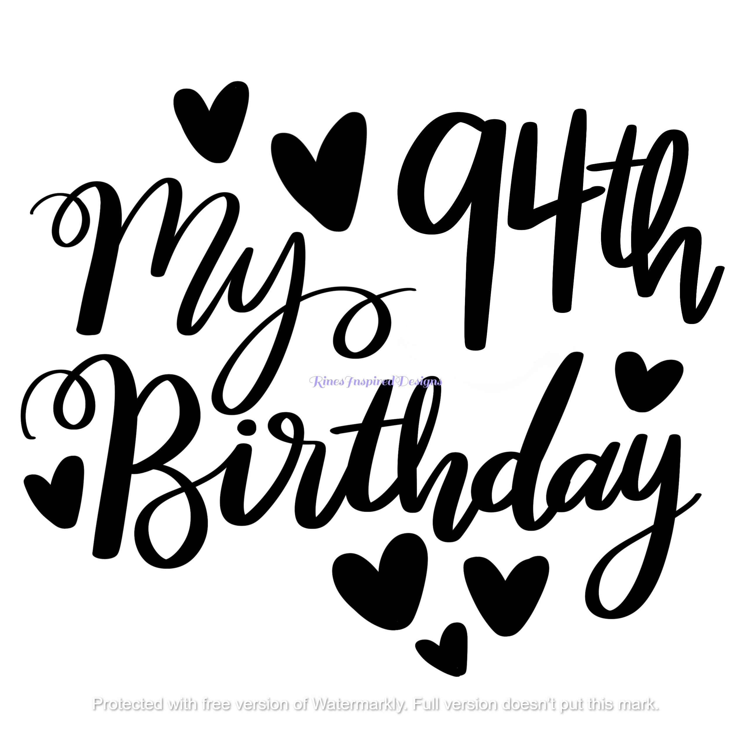 My 94th Birthday Svg Png Jpg Eps Dxf Pdf Ai - Etsy Hong Kong