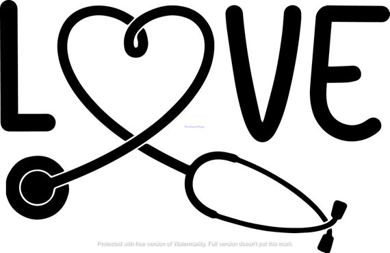 Love With Stethoscope Svg Png Jpg Eps Dxf Pdf Ai | Etsy