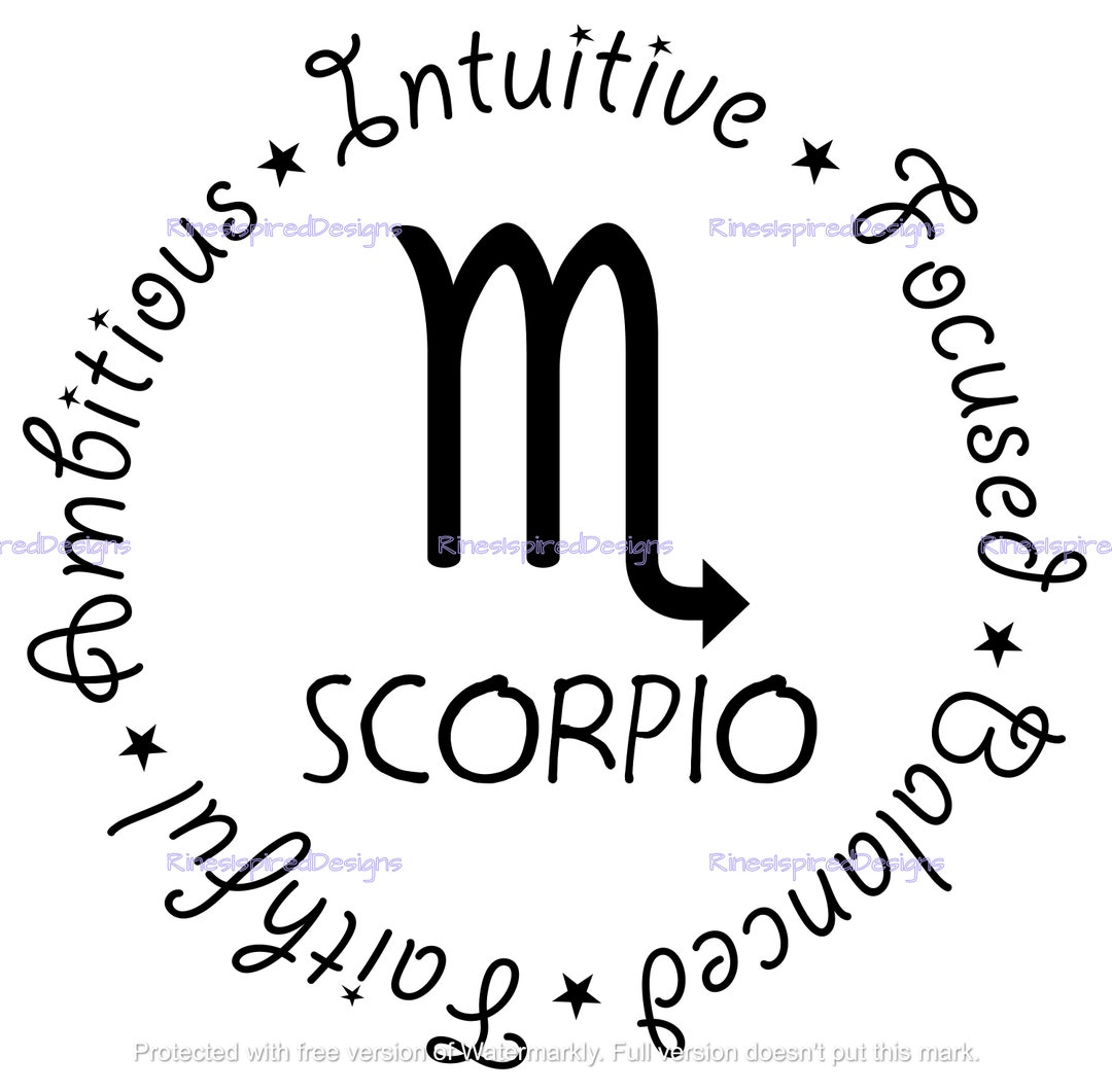 Scorpio Zodiac Sign Words of Encouragement Circle Svg, Png, Jpg, Eps ...
