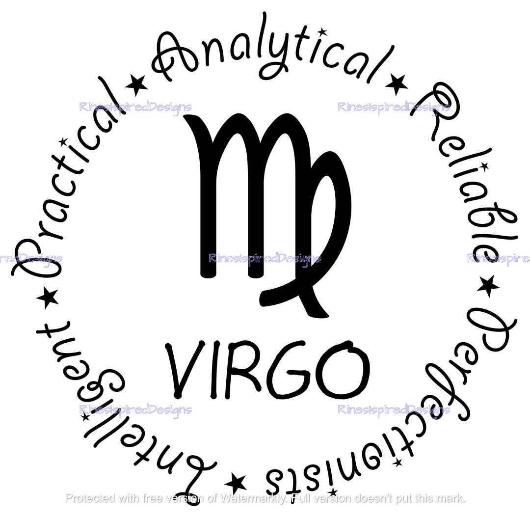 Virgo Zodiac Sign Words of Encouragement Circle Svg, Png, Jpg, Pdf, Eps ...