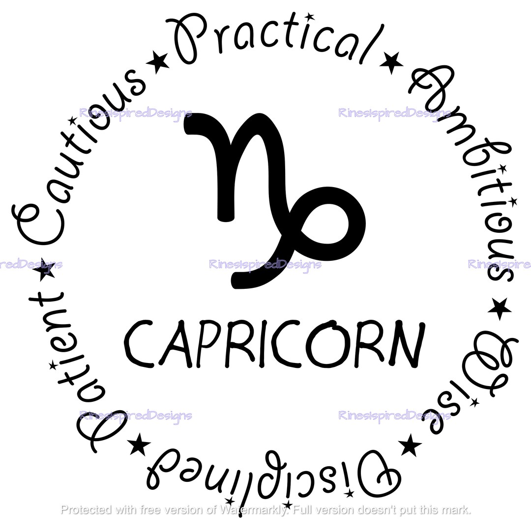 Capricorn Zodiac Sign Words of Encouragement Circle Svg, Png, Jpg, Pdf ...