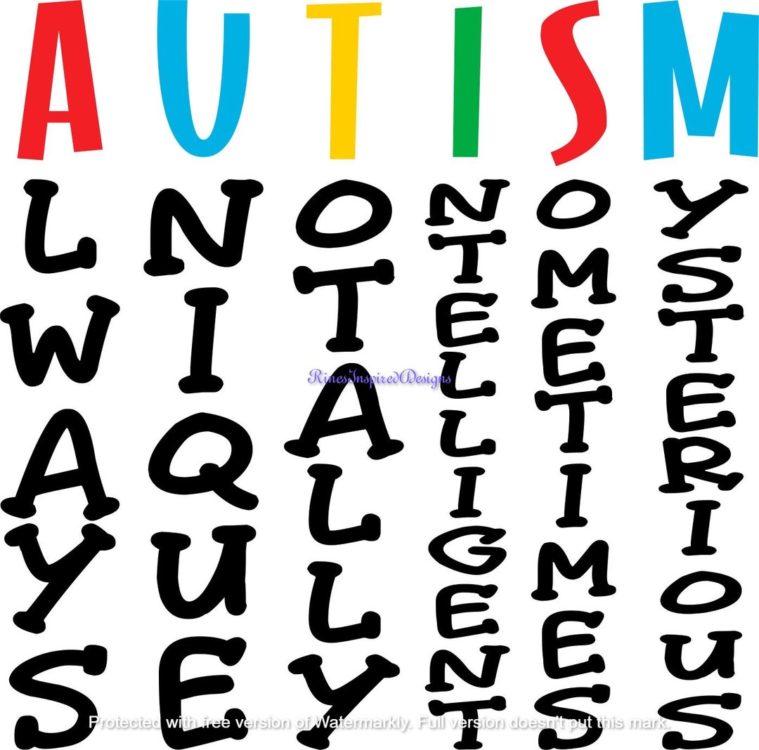 Autism Acronym Svg, Png, Jpg, Pdf, Dxf - Etsy Ireland