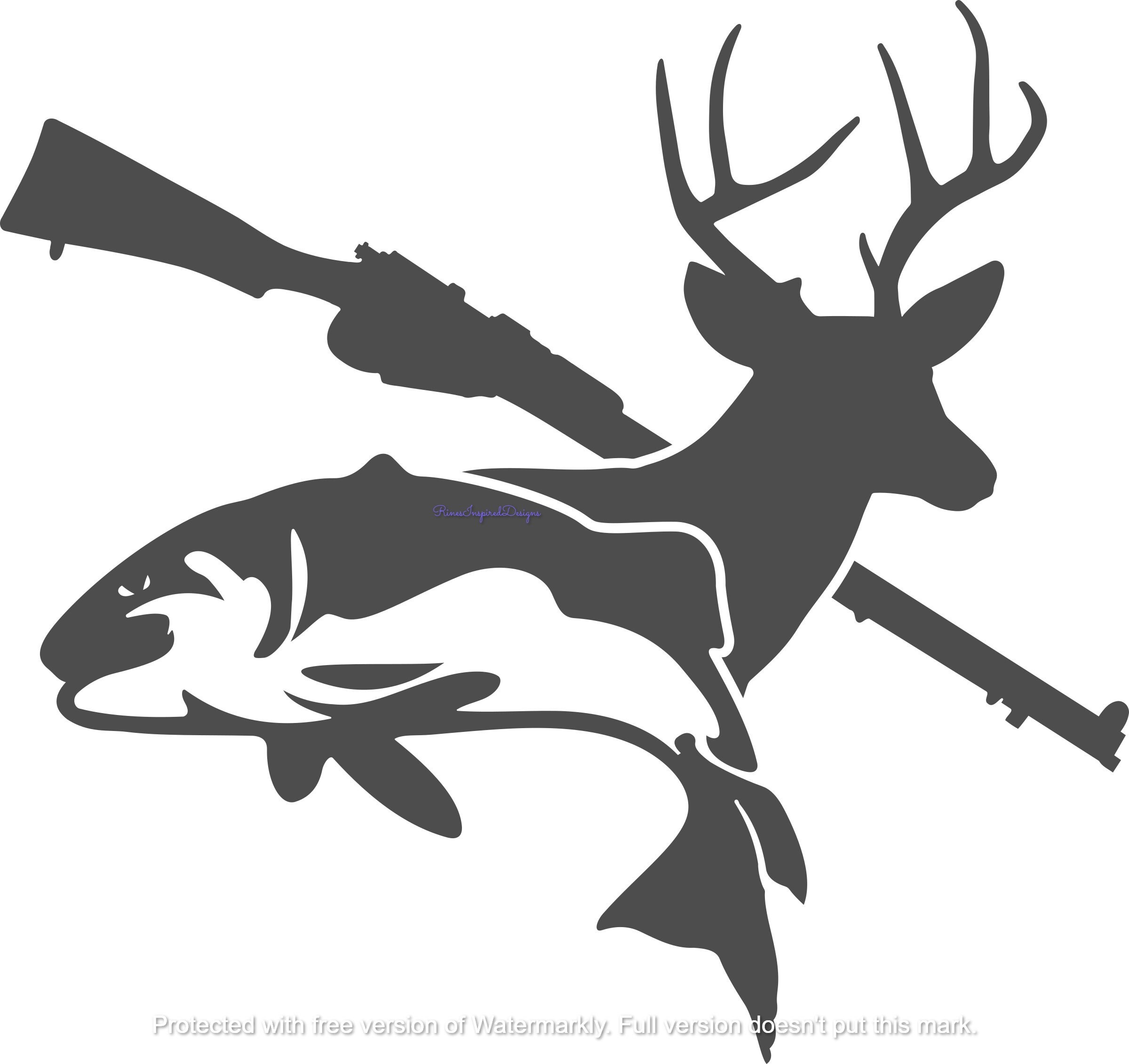 Fish Deer Rifle Svg Png Jpg Dxf - Etsy