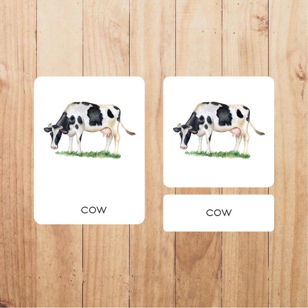 3 Parts Montessori Cards of Farm Animals - Etsy