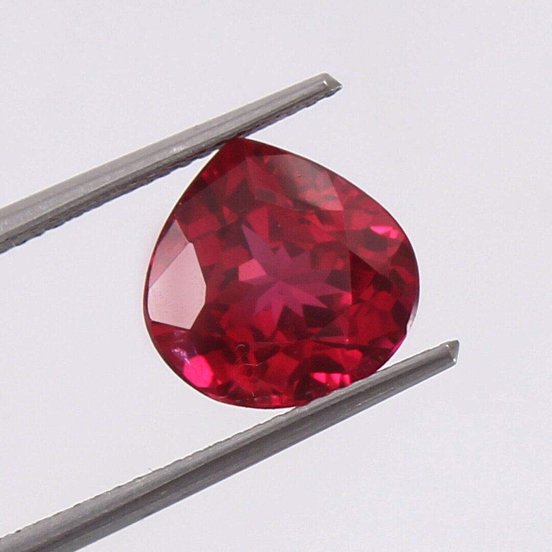 Lab Grown Ruby Faceted Gemstones Jewelry Heart Shape 12x12x6 MM ...