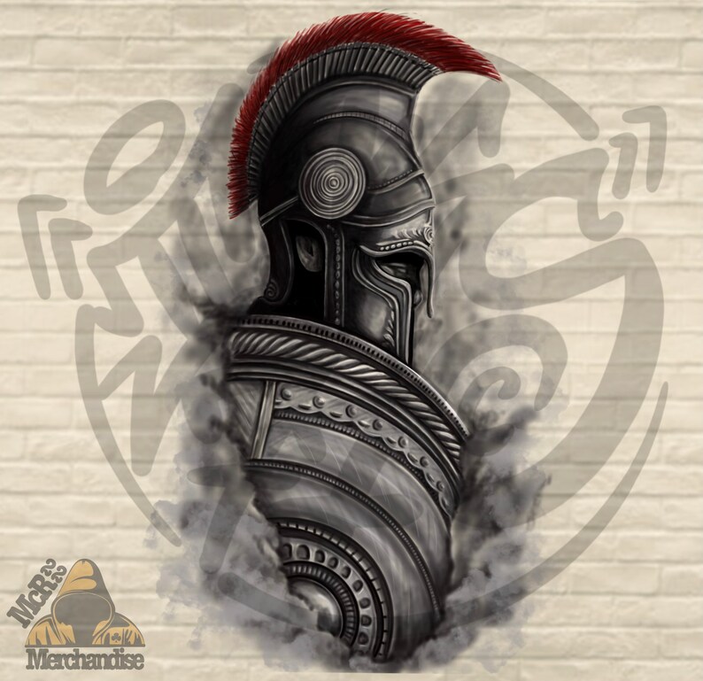PNG DIGITAL DOWNLOAD - "spartan Warrior - Clouds" Spartan Shield Design ...