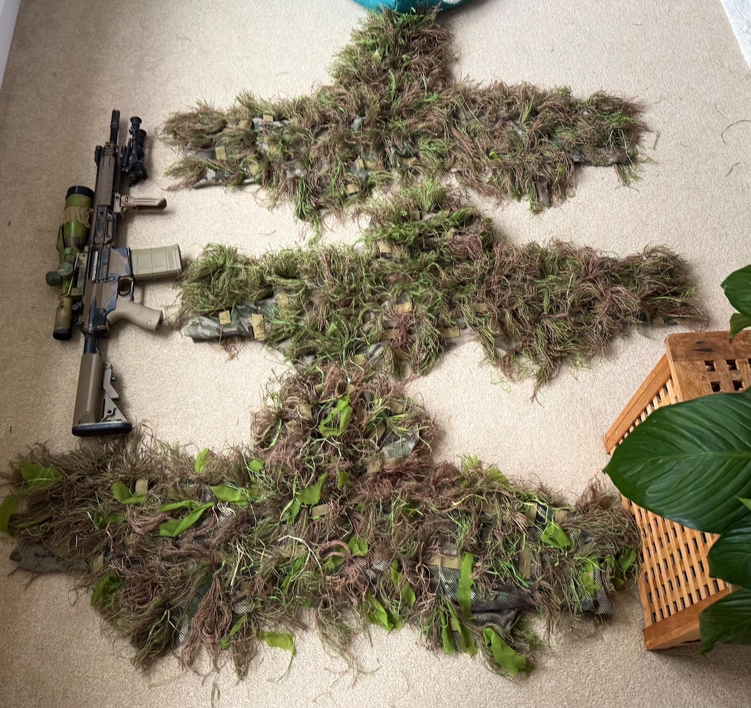 Custom / Bespoke Leaf / Ghillie Suit Cobra Hood head and Shoulders Ghillie - Etsy