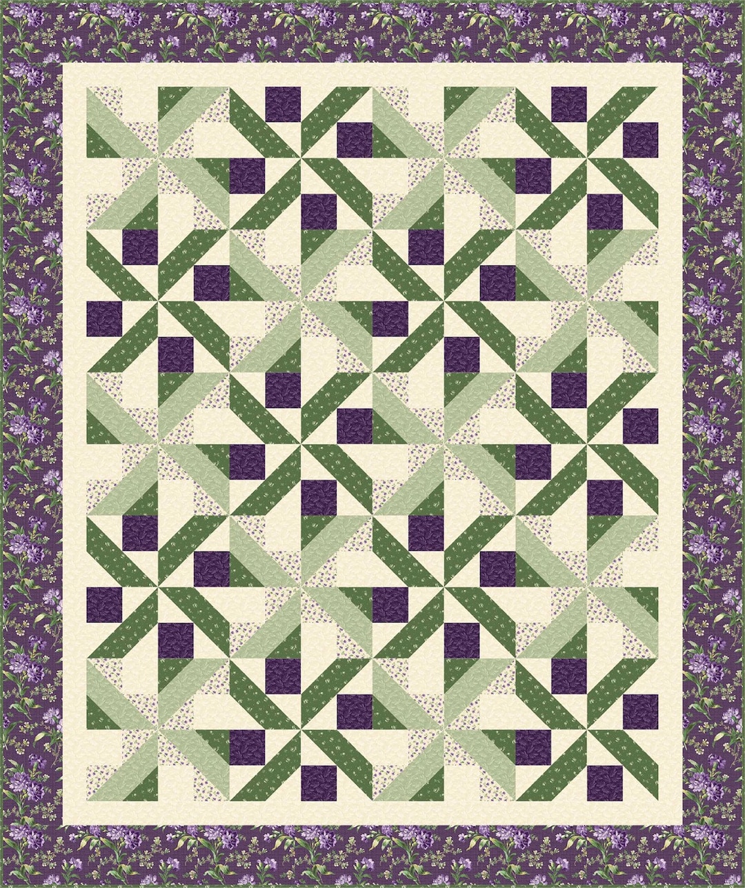 Carnation Duet Throw Quilt (physical Pattern) - Etsy