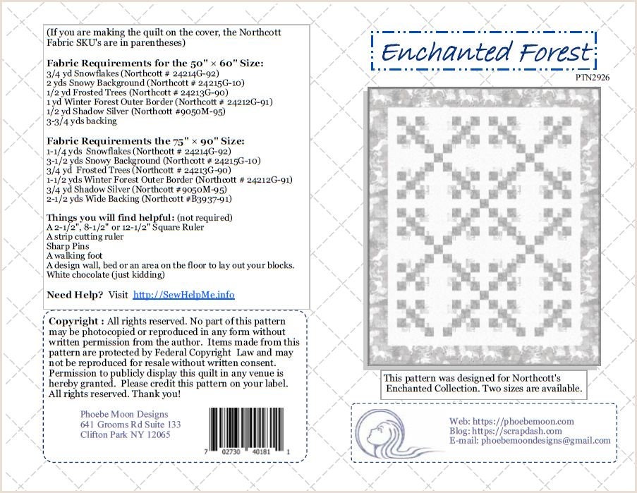 Enchanted Forest Quilt Pattern Available in Two Sizes physical Pattern ...