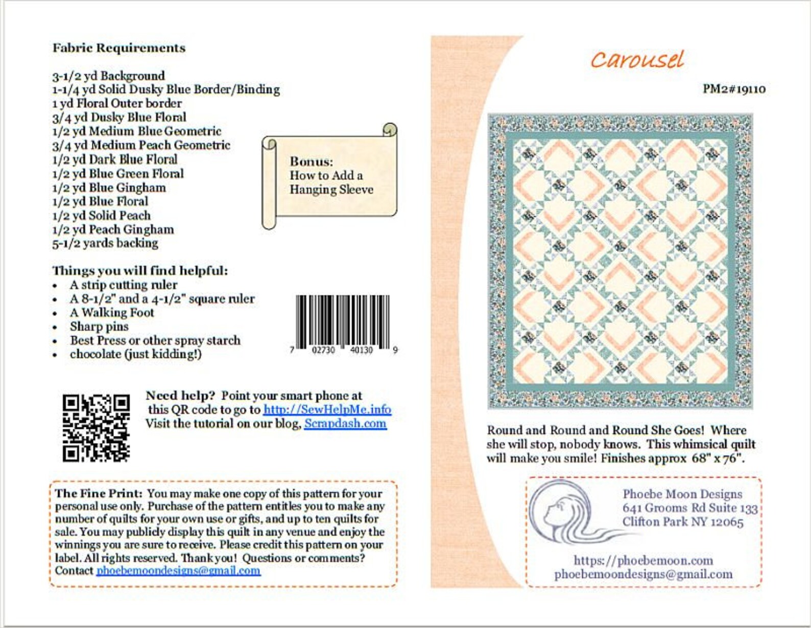 Carousel Large Lap Quilt Pattern (digital Pattern) - Etsy