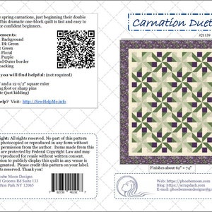 Carnation Duet Throw Quilt (digital Pattern) - Etsy