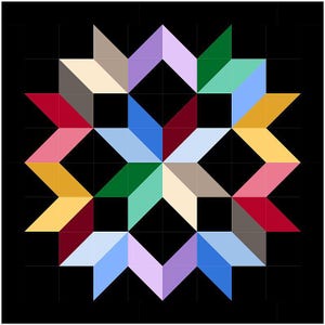 Colorburst Mini Quilt Pattern - Rainbow Star Wall Hanging - Scrap ...
