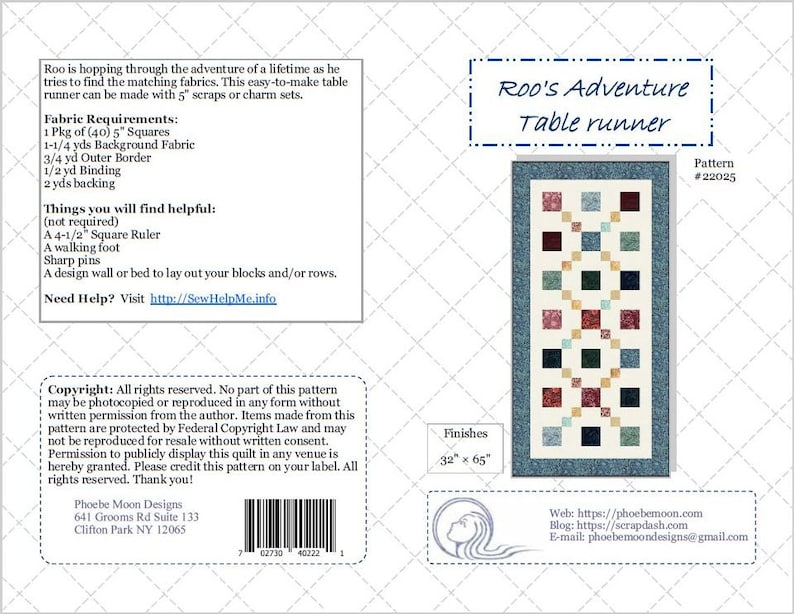 Roo's Adventure Table Runner Quilt Pattern - Ideal for Scraps or Charms ...