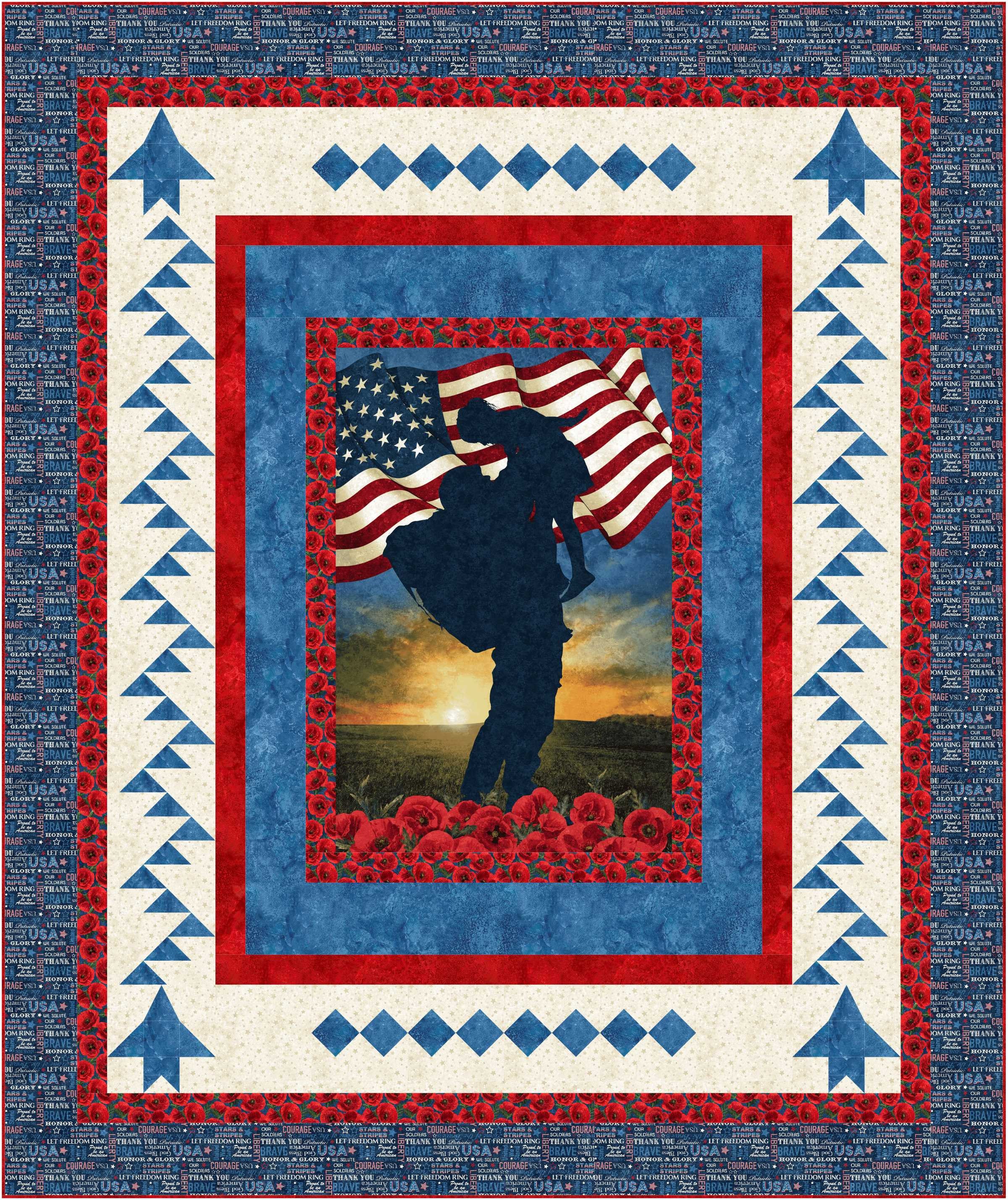 Welcome Home Quilt Panel From Northcott Stars and Stripes 12 Patriotic ...
